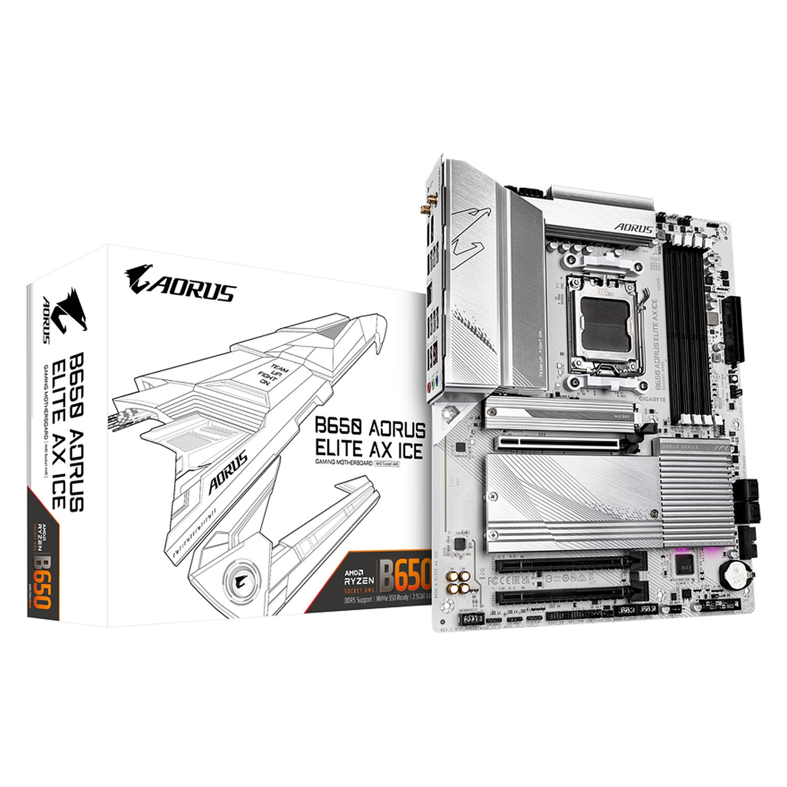 Gigabyte B650 AORUS ELITE AX ICE AMD AM5 Socket Motherboard, ATX, 4x ...